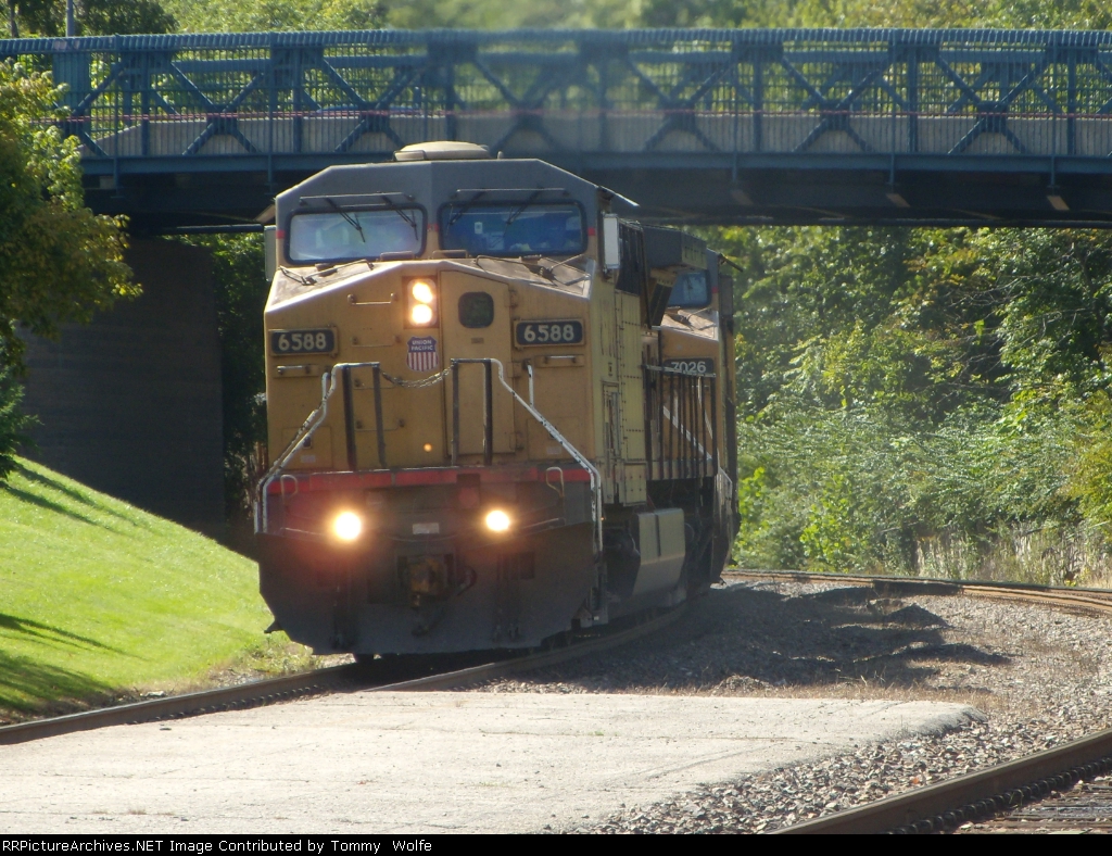 UP 6588 and UP 7026 lead a loaded coal